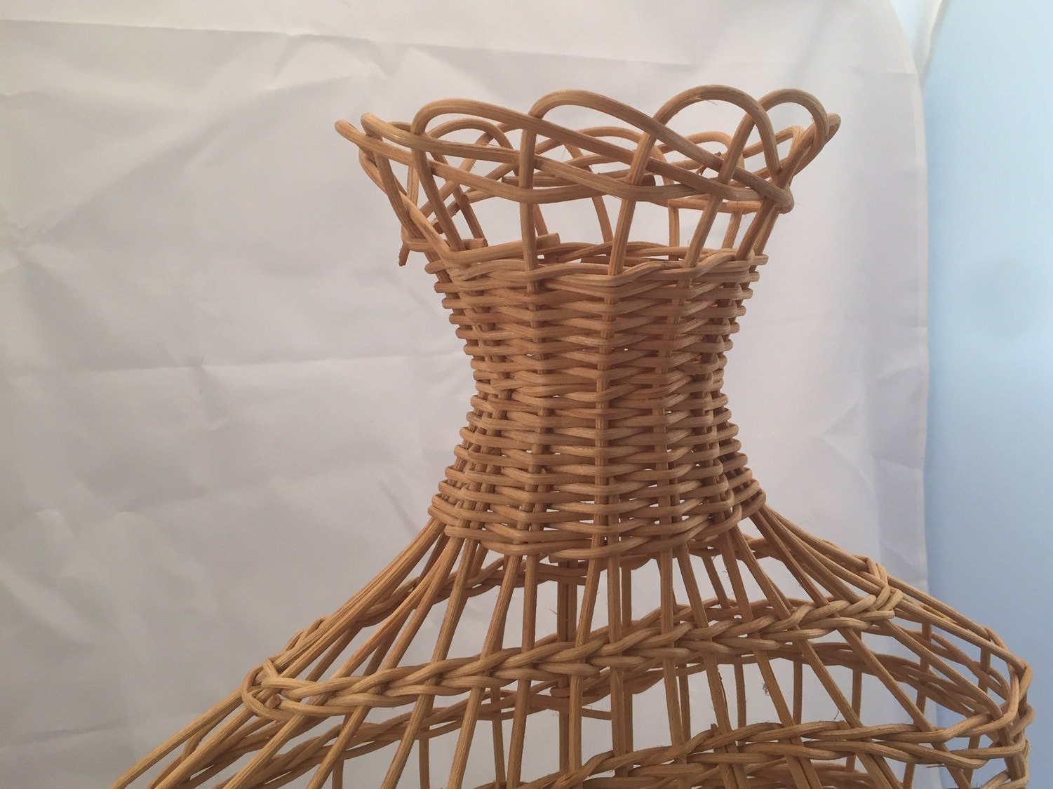 Vintage Handmade Torso Wicker Rattan Mannequin Model Table Display Form ...