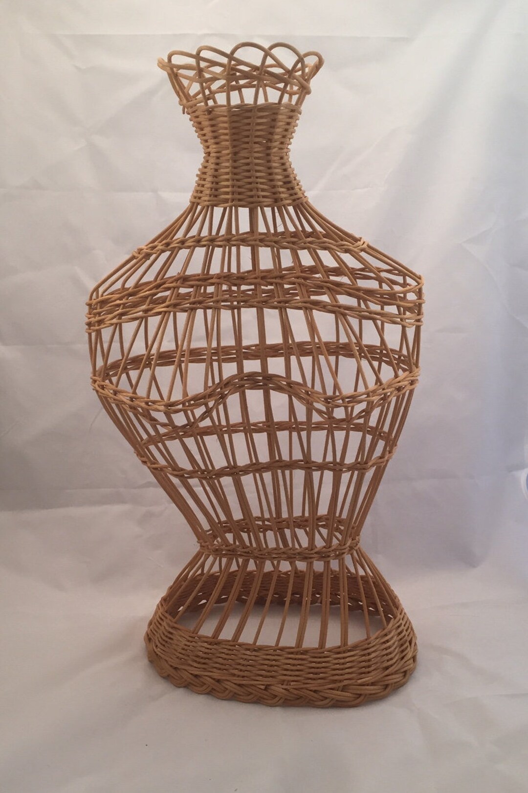 Vintage Handmade Torso Wicker Rattan Mannequin Model Table Display Form ...