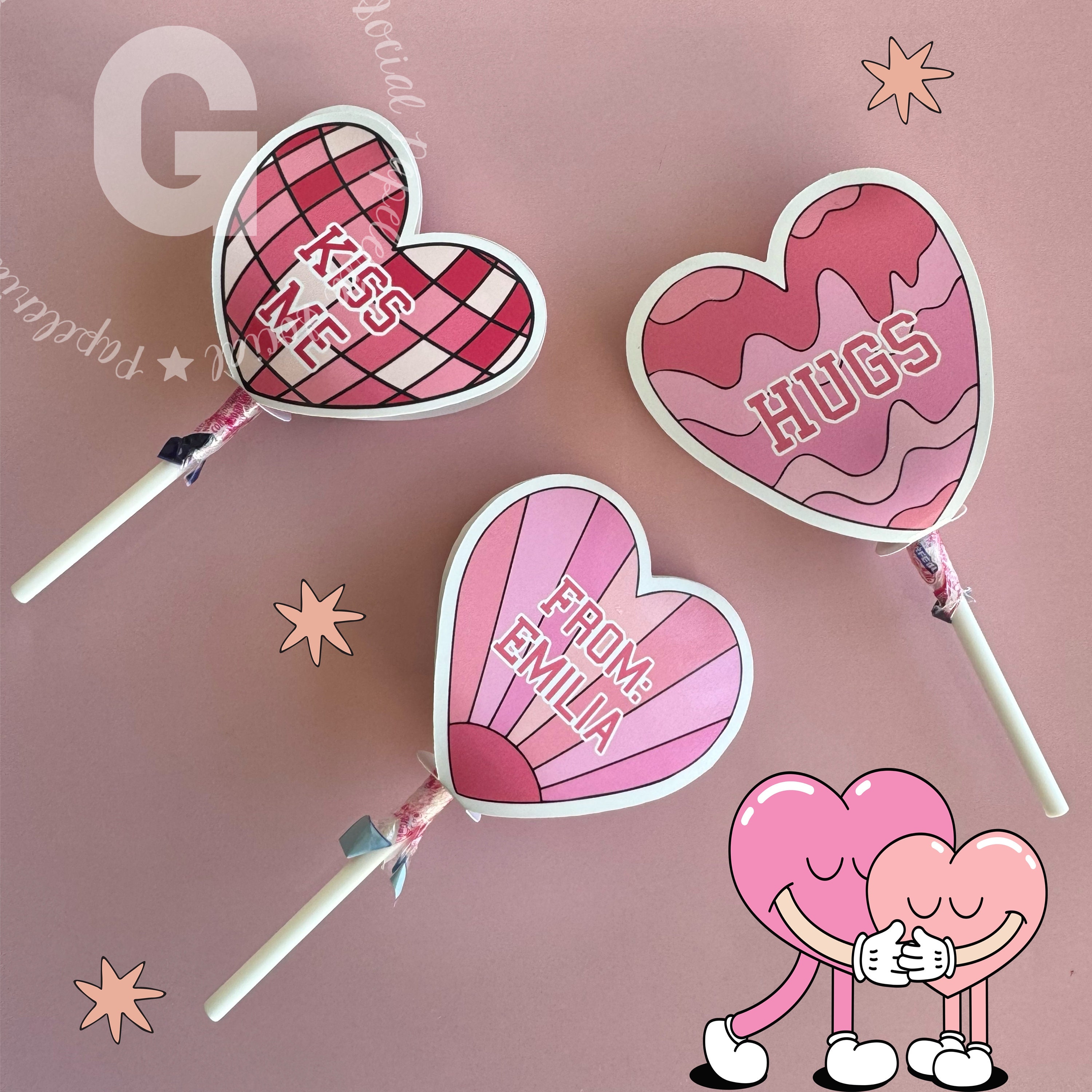 Forro paletas san Valentín - Etsy México