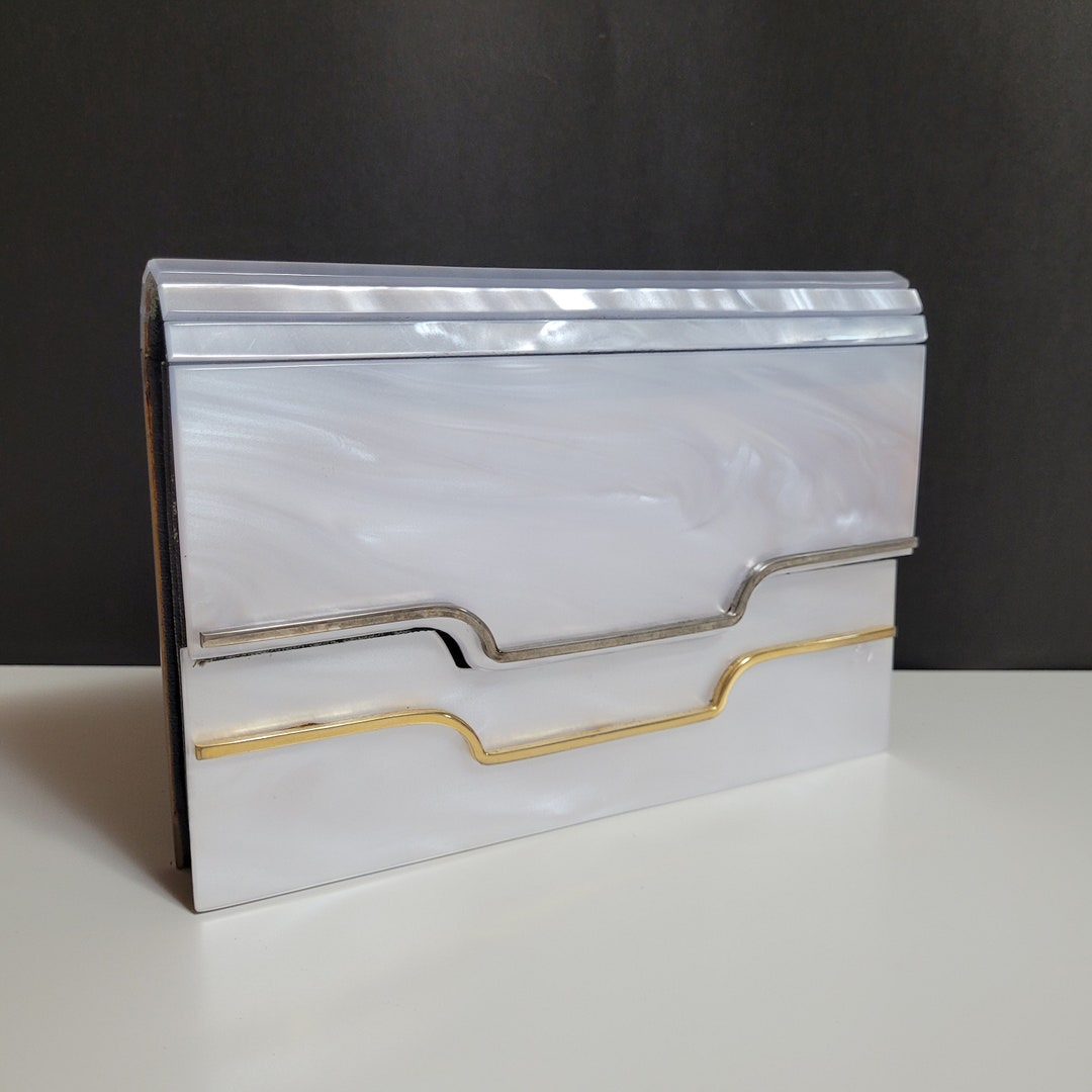 Vintage Farnell Paris Mother of Pearl Acrylic Hard Shell Crossbody ...