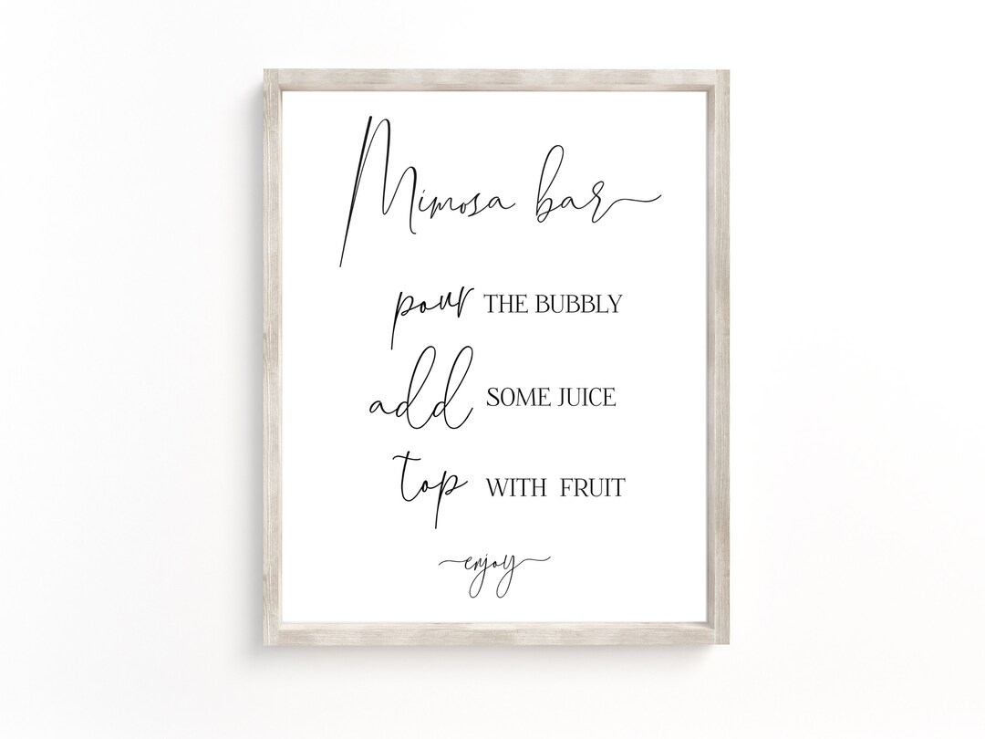 Mimosa Bar Set, Editable Mimosa Bar Sign, Juice Tags Fruit Tent Cards ...