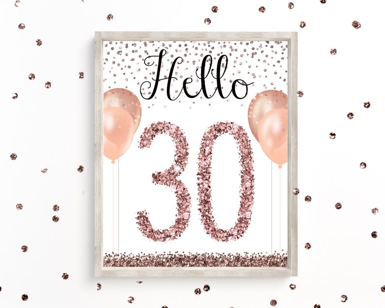 Printable Hello 30 Sign 30th Birthday Sign Printable 30th - Etsy