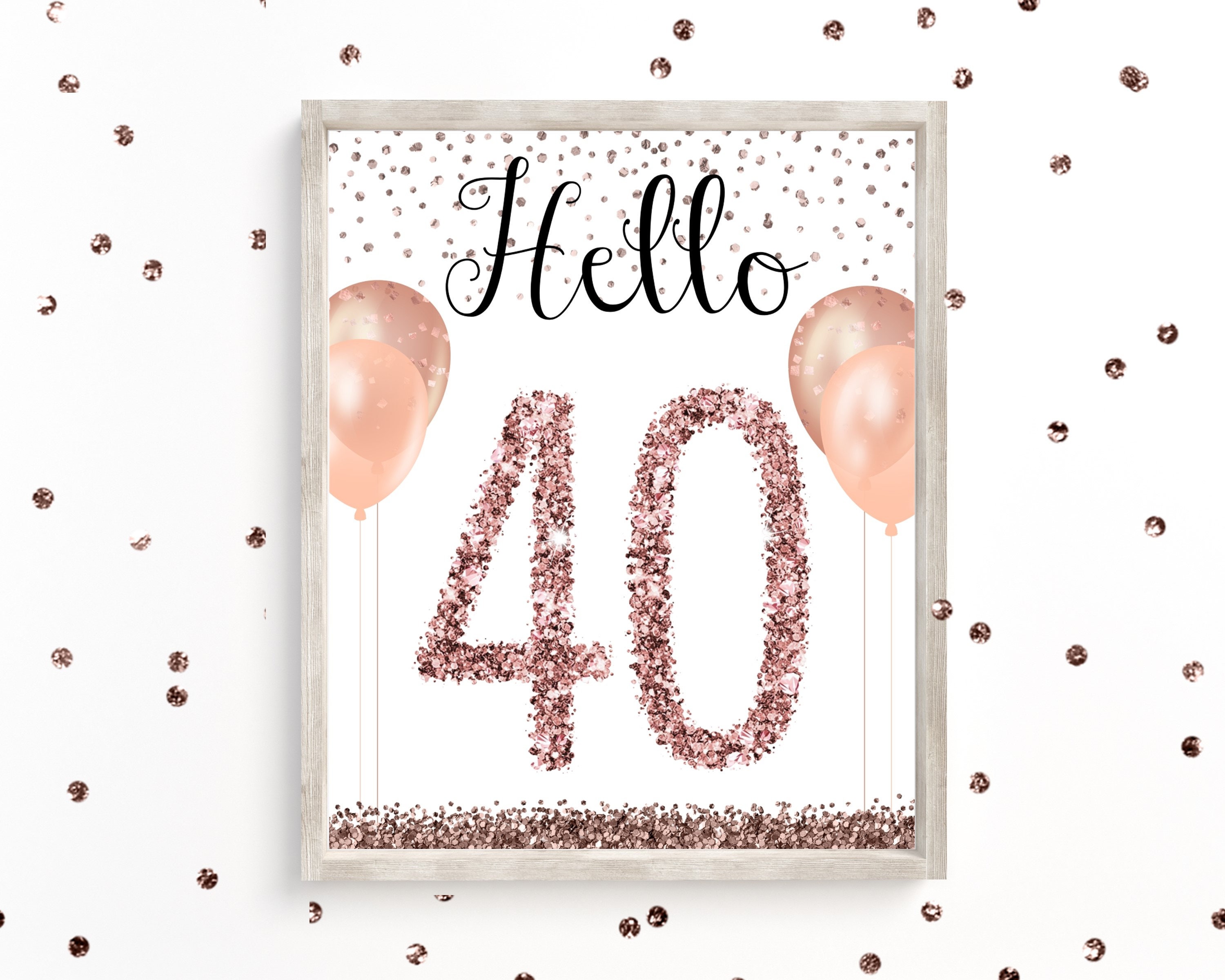 Printable Hello 40 Sign 40th Birthday Sign Printable 40th - Etsy