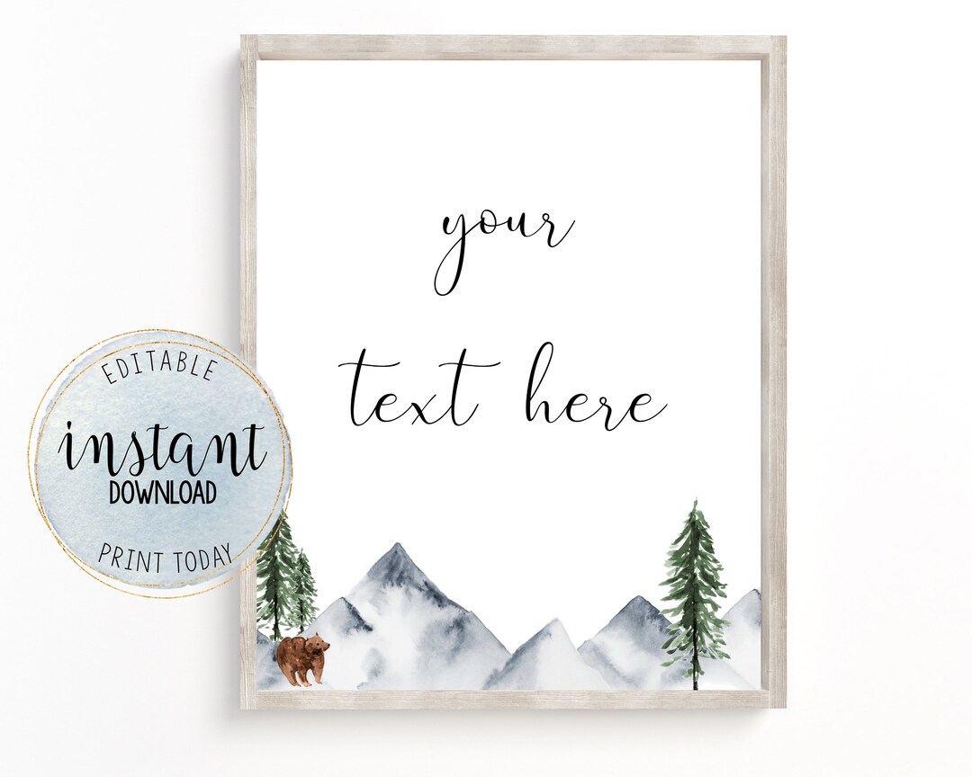 Adventure Custom Sign, Editable Printable Sign, Baby Boy Shower Sign ...