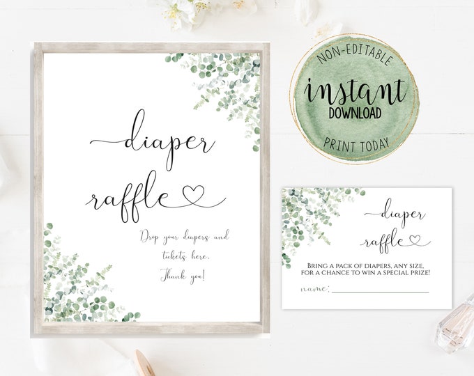 Diaper Raffle Sign and Diaper Raffle Invitation Insert - Etsy