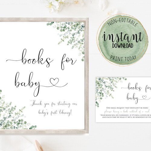 Books for Baby Request Printable Insert Instant Download | Etsy