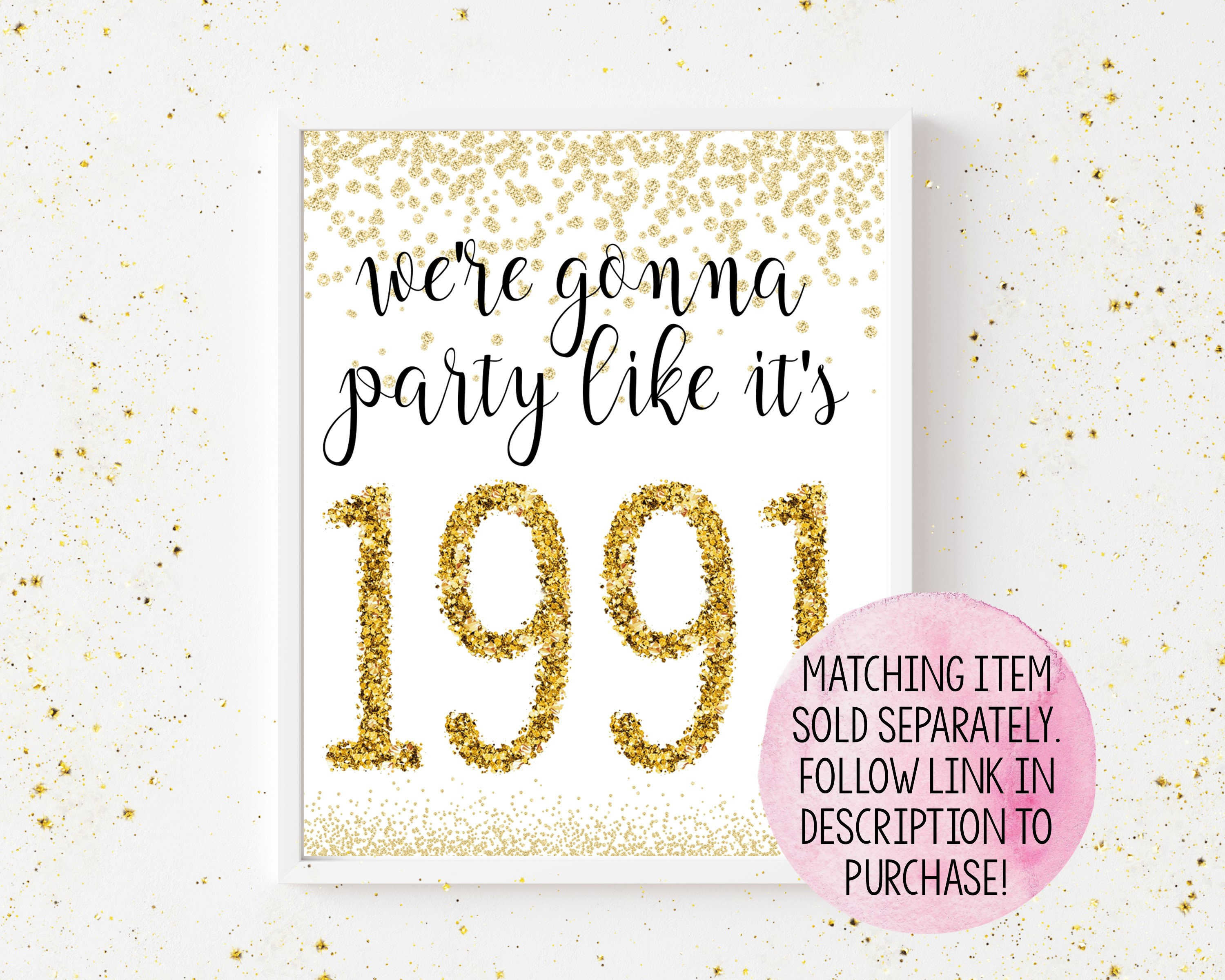 Printable Gold Hello 30 Sign 30th Birthday Sign Printable - Etsy