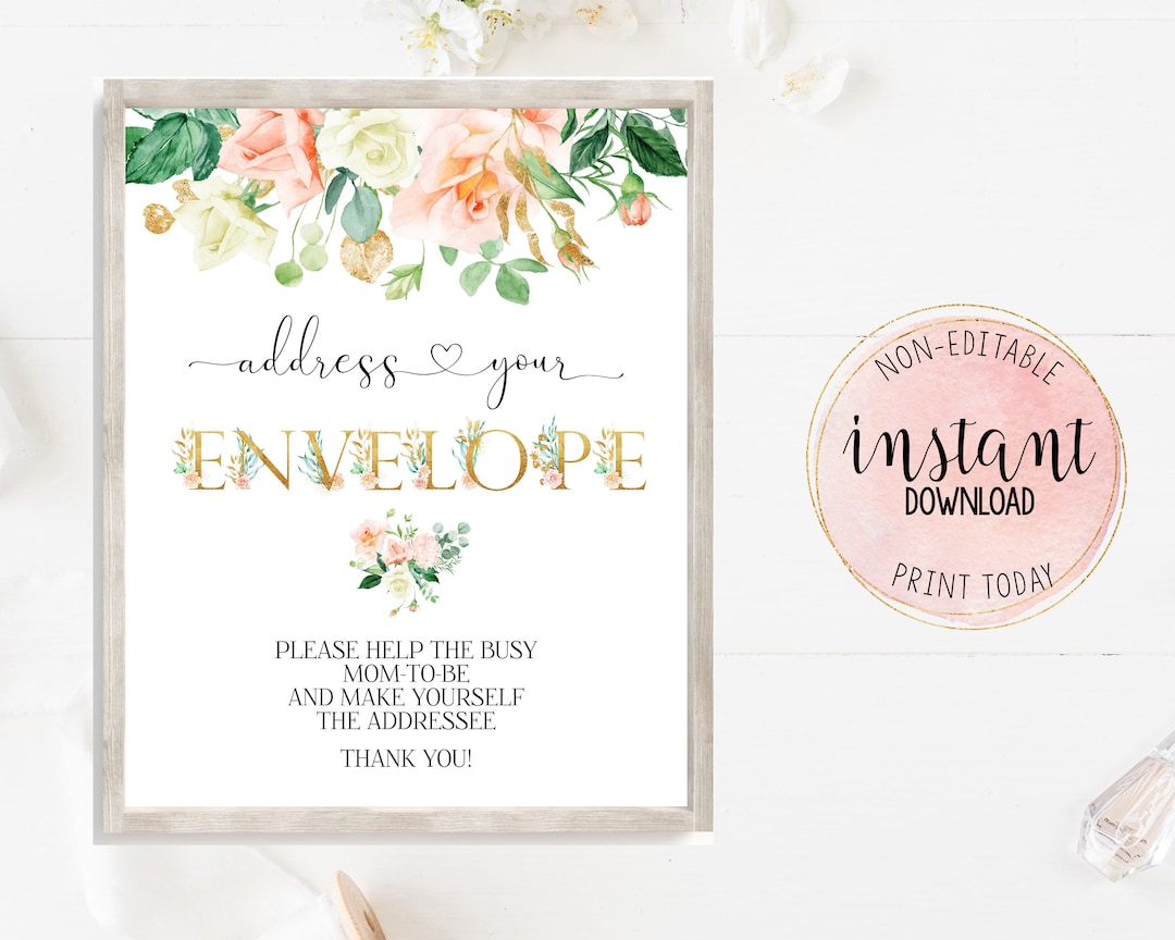 Address Your Envelope Sign, Baby Shower Addressee Sign, Gift Table Sign ...