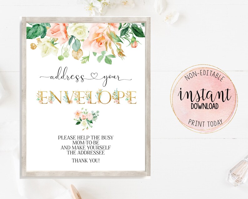 Address Your Envelope Sign, Baby Shower Addressee Sign, Gift Table Sign ...