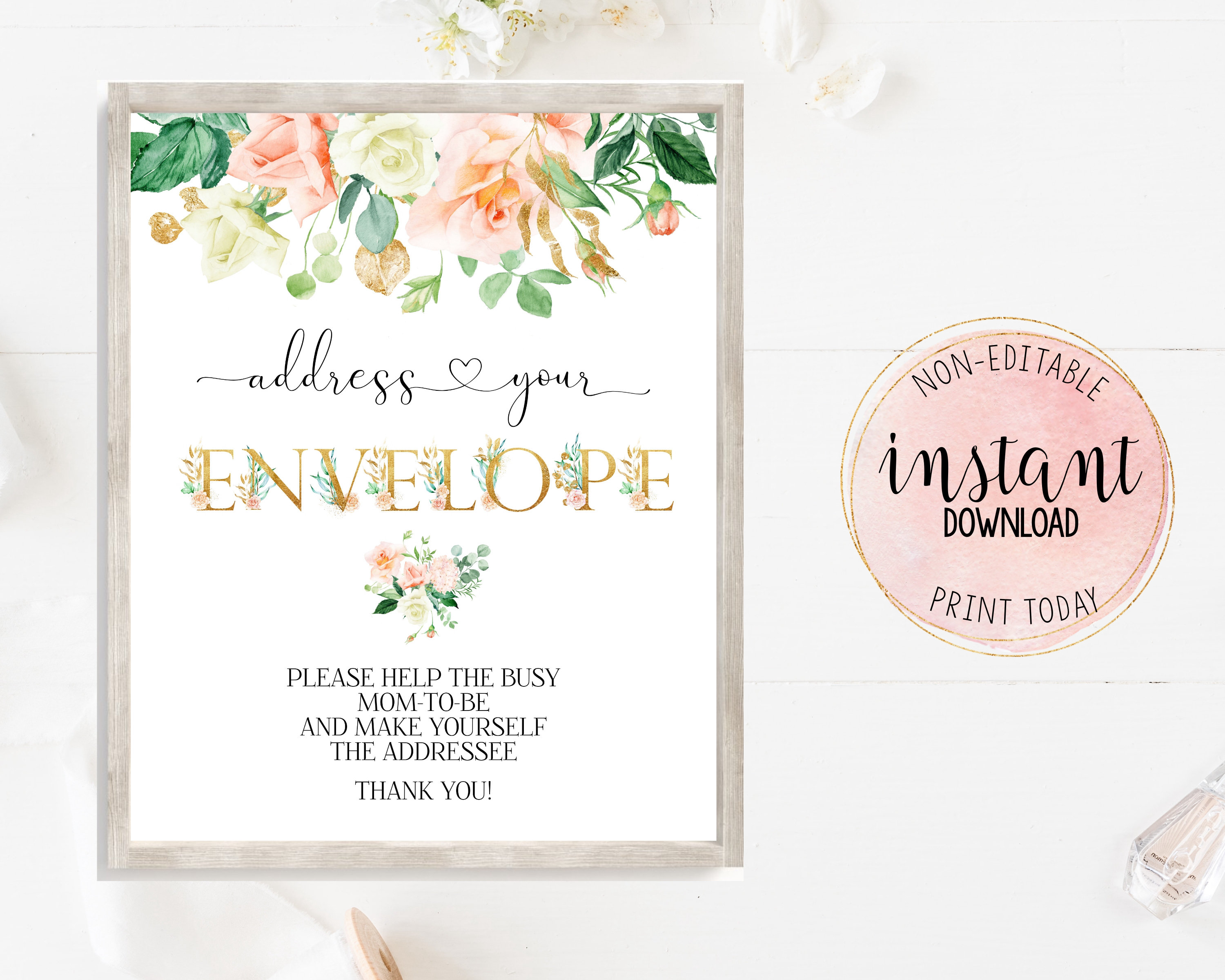 Address Your Envelope Sign, Baby Shower Addressee Sign, Gift Table Sign ...
