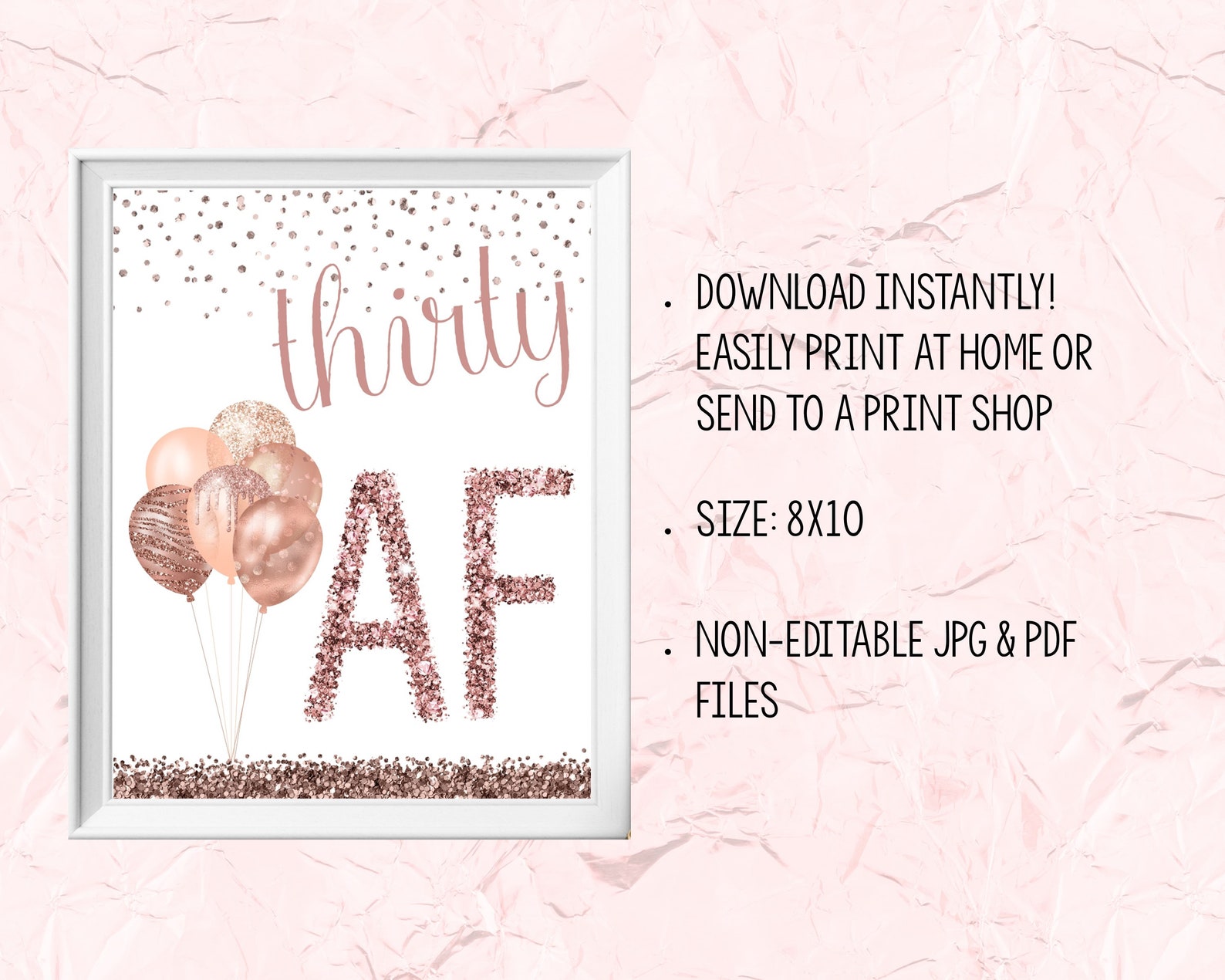 Printable Thirty AF Sign 30th Birthday Sign 30 Birthday - Etsy
