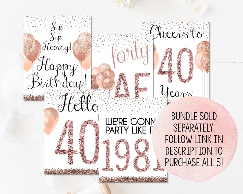 Printable Cheers To 40 Years Sign 40th Birthday Sign 40th Etsy