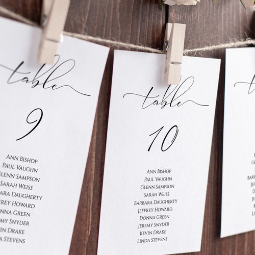 Wedding Seating Chart Template Wedding Table Numbers Seating - Etsy