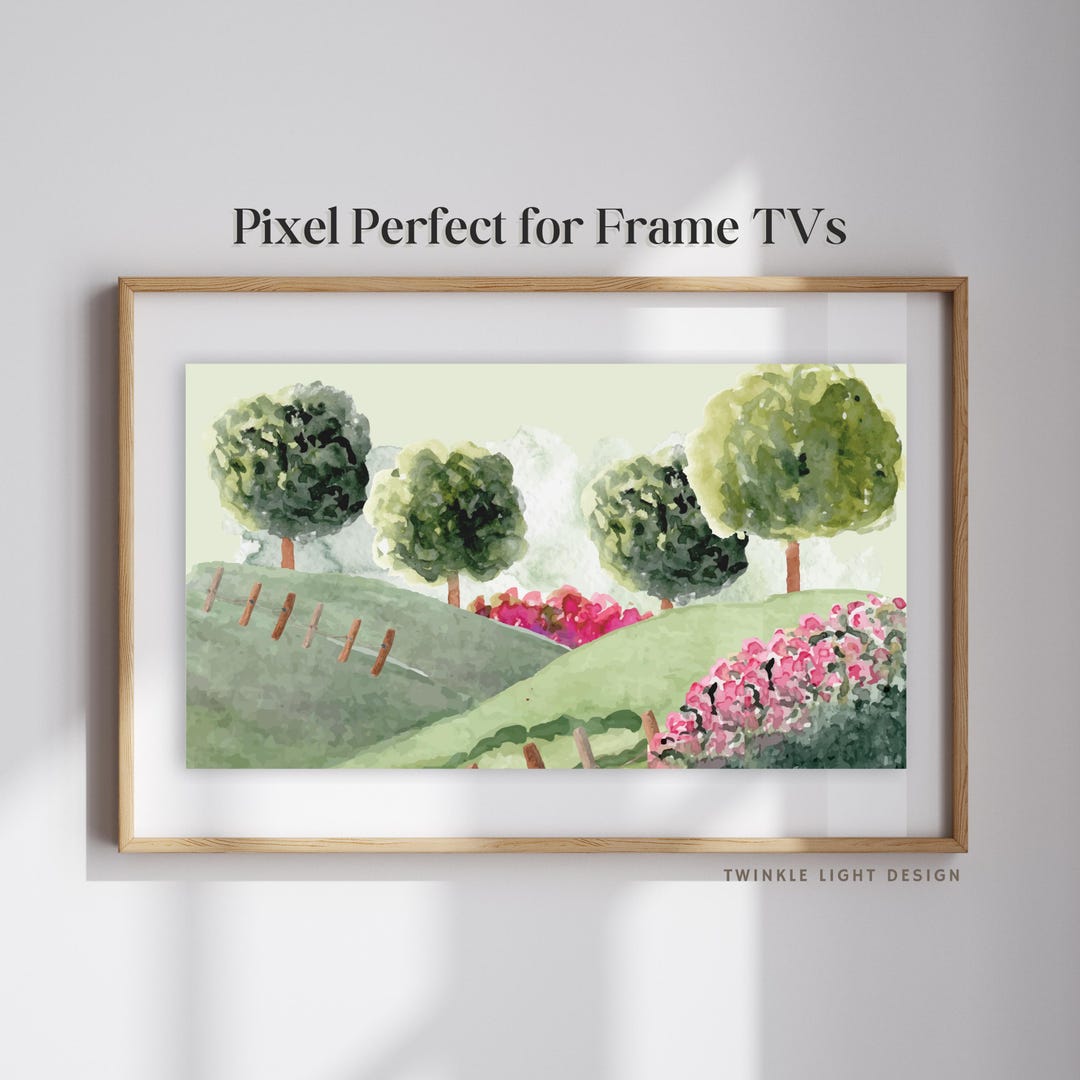 Spring Hillside Watercolor Painting: Samsung Frame TV Art (digital ...