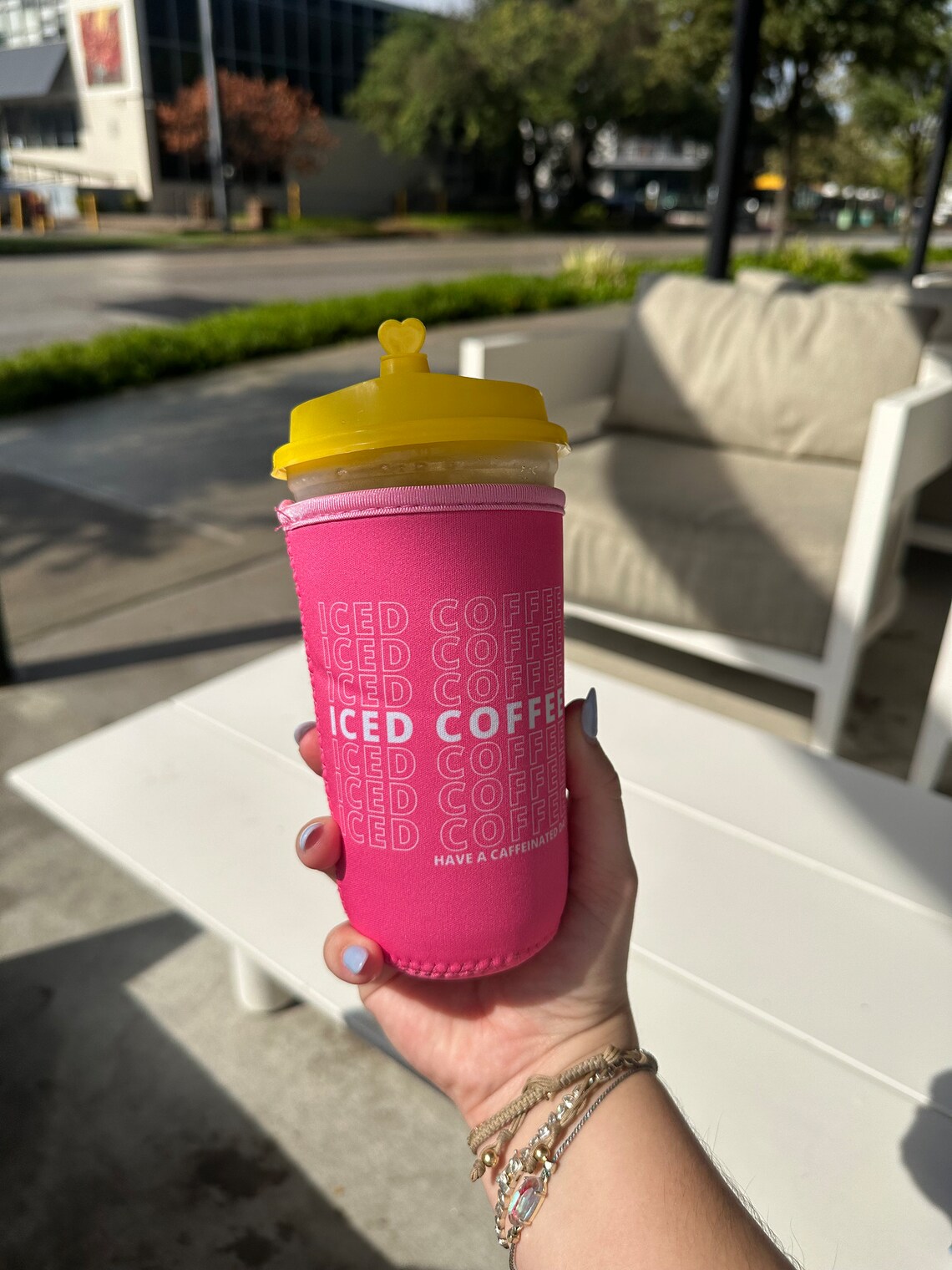 Pink Iced Coffee Coozie | Iced Coffee Sleeve | Coffee Sleeve | Iced ...