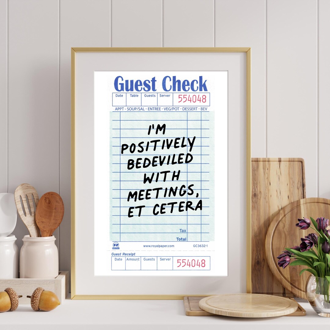 I’m Positively Bedeviled Guest Check Wall Art Digital Download - Etsy