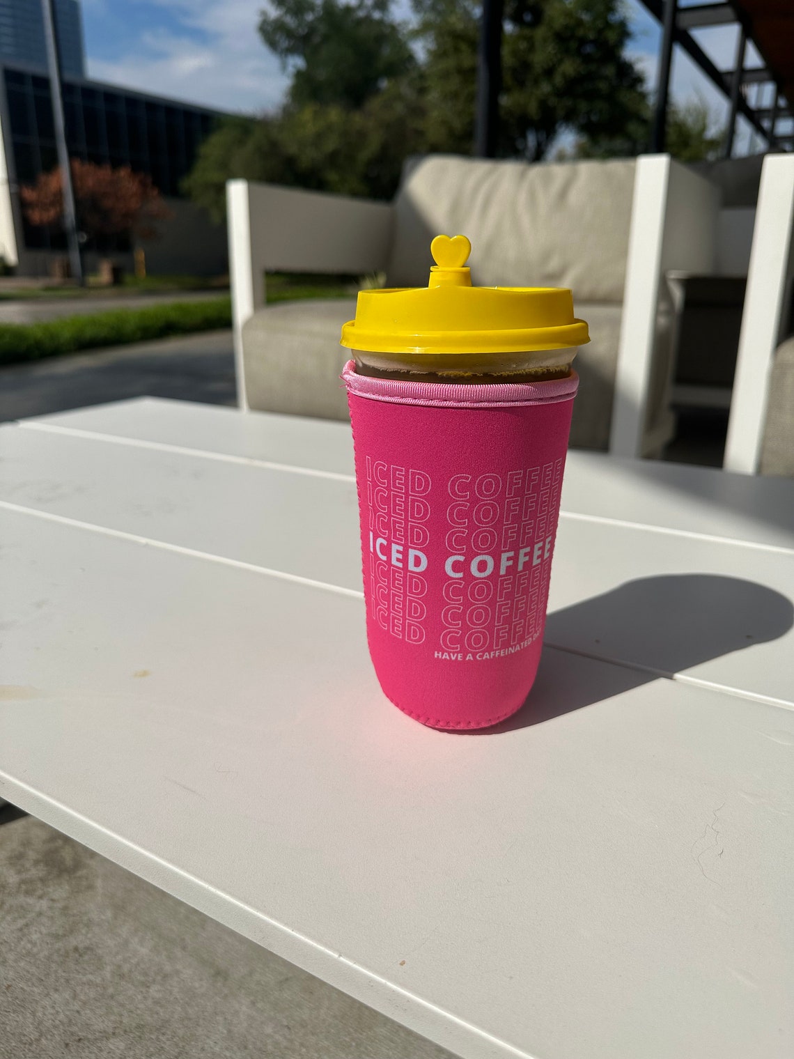 Pink Iced Coffee Coozie | Iced Coffee Sleeve | Coffee Sleeve | Iced ...