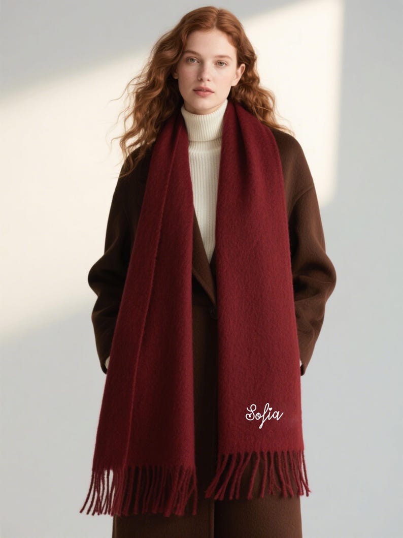 Women Scarf Personalised Custom Name Embroidered Initial Scarf Wedding ...