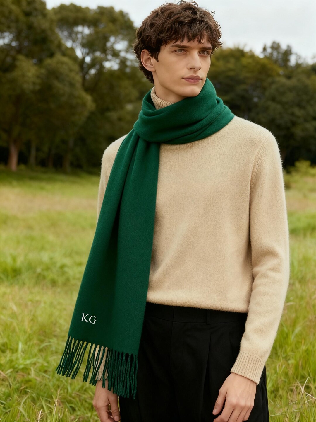 Personalised Men Scarf Luxury Scarf Winter Scarf Custom Christmas Scarf ...