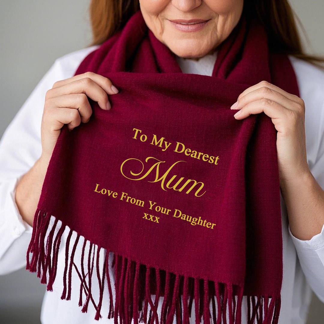 Personalised Scarf Women Scarf Luxury Scarf Embroidered Handwriting ...