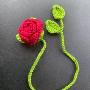 Crochet Rose Bookmark Flower Bookmark Gift for Book Lovers Handmade ...