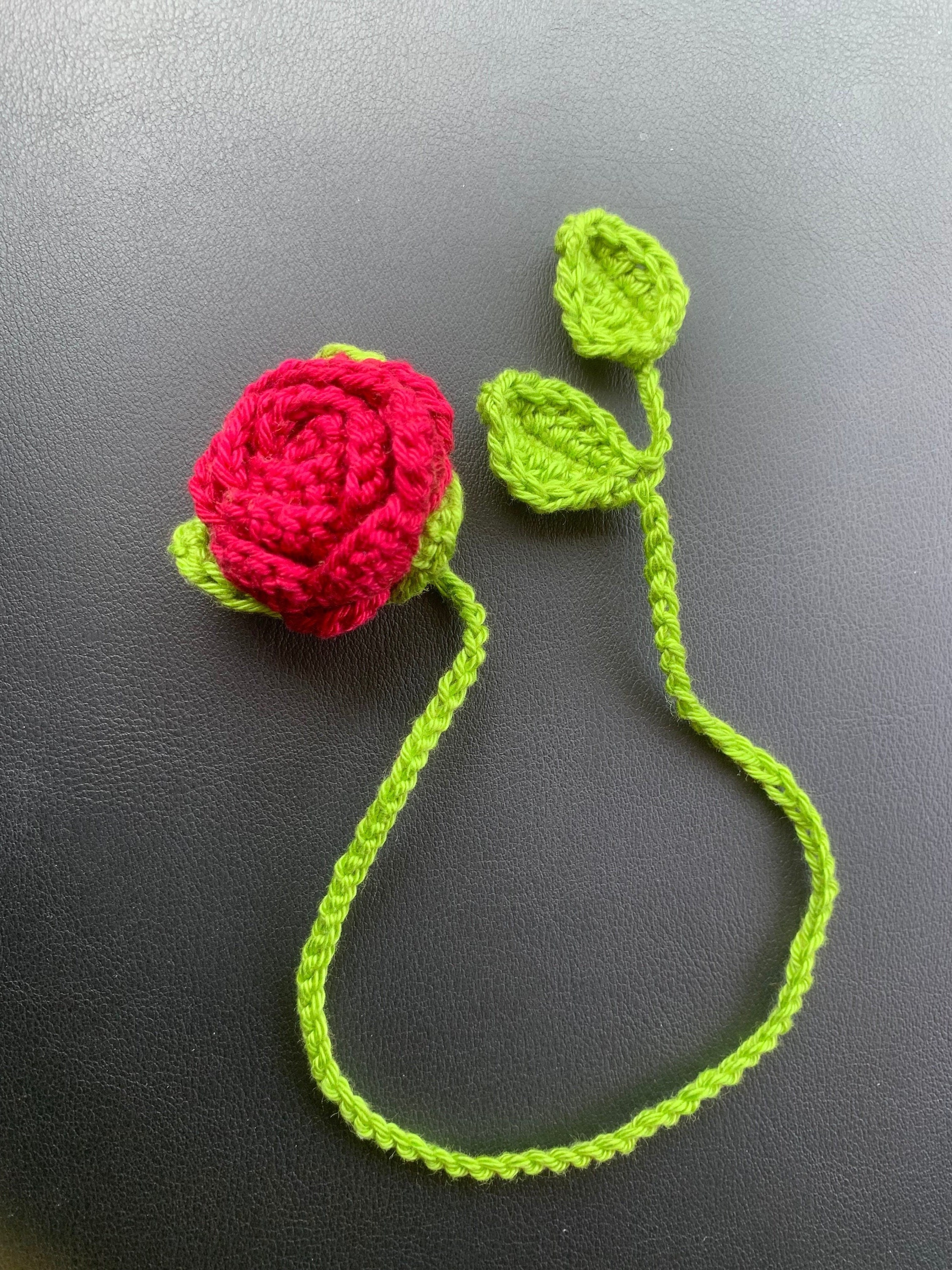 Crochet Rose Bookmark Flower Bookmark Gift for Book Lovers Handmade ...