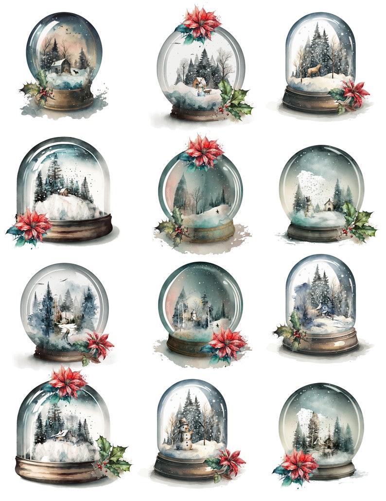 Snow Globes With Winter Scenes - Etsy