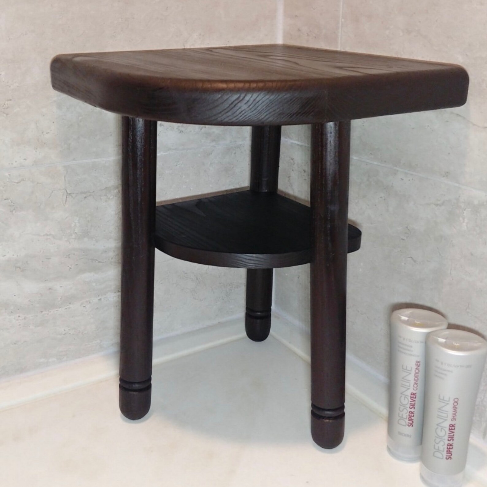 Large Wood Shower Stool Teak - Etsy