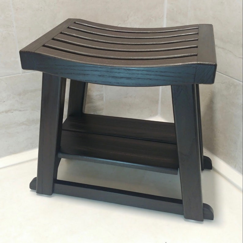 Large Wood Shower Stool Teak - Etsy