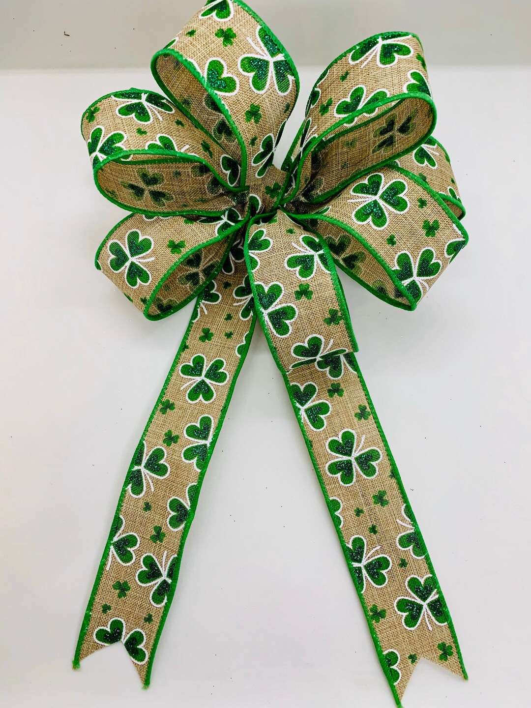 St. Patrick's Day Bow, Shamrock Decor, Clover Bow, Candle Decoration ...