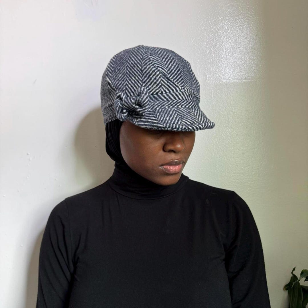 August Hat Co. Herringbone Newsboy Cap With Side Bow Details - Etsy