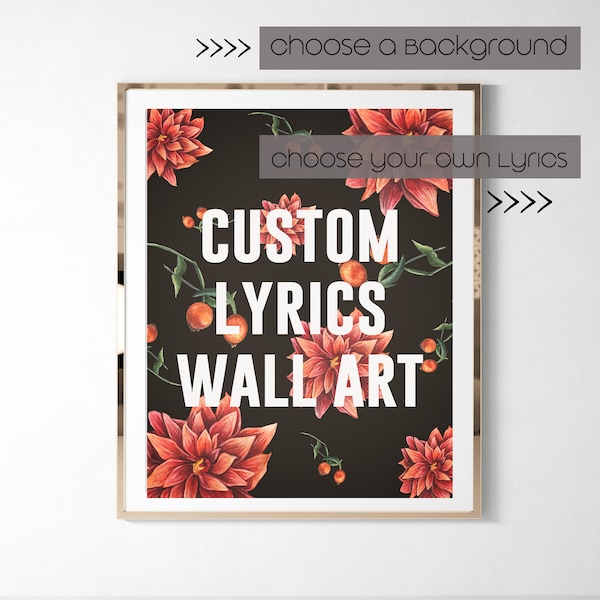 Song Lyrics Poster - Etsy