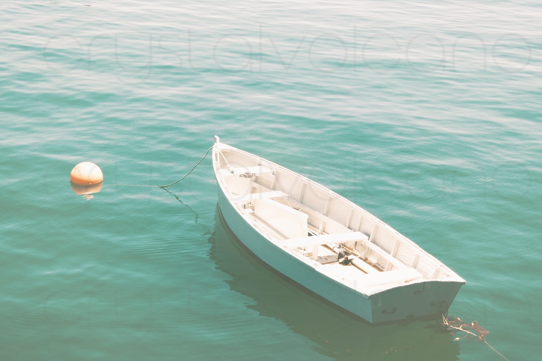 Minimalist Boat Photo Print: Turquoise Coastal Nautical Wall Art - Etsy