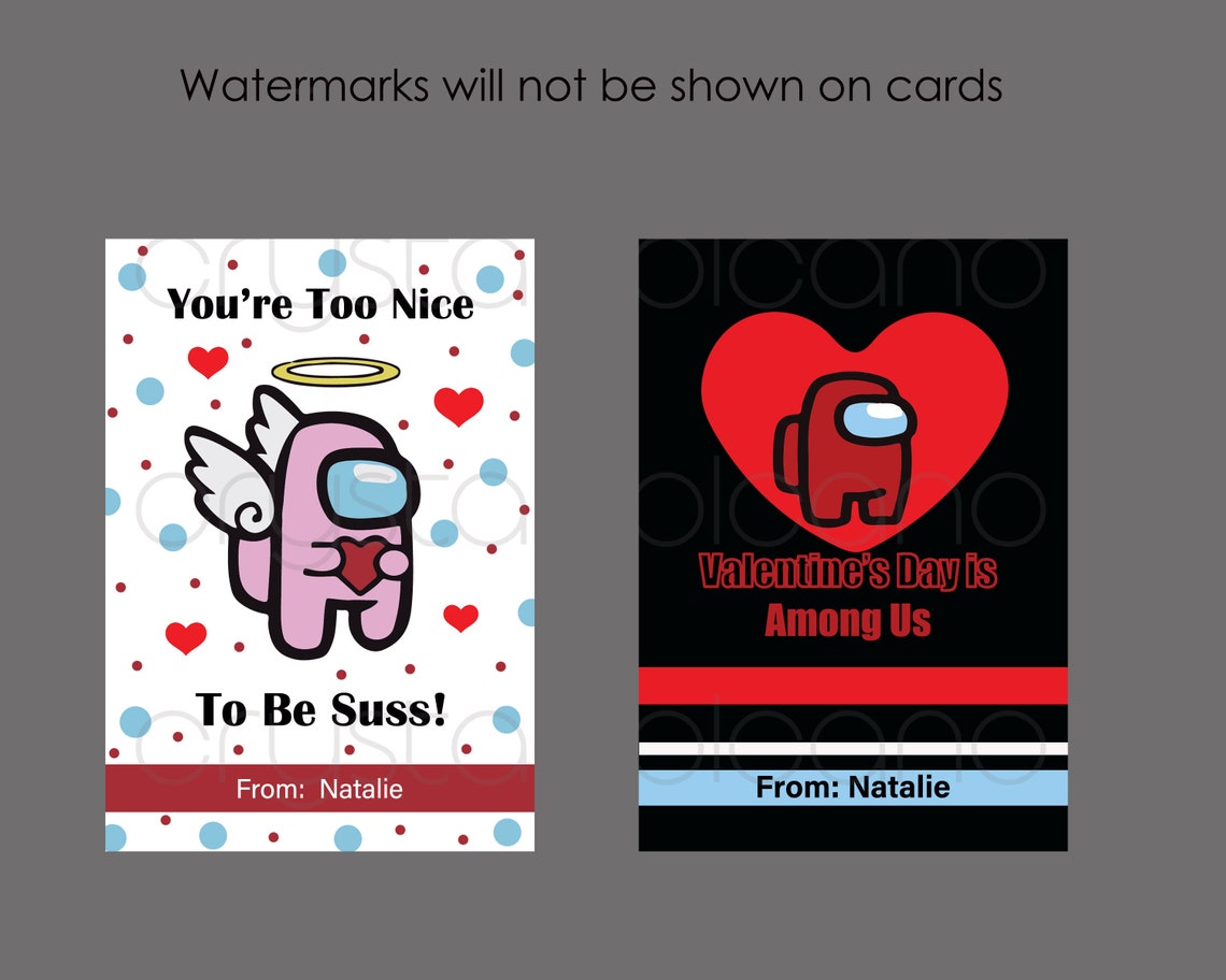 Among Us Valentines, Personalized Valentines, Valentines for Kids ...