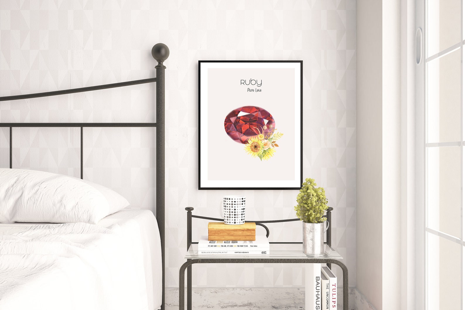 Ruby Birthstone Art Print July Gemstone Print Crystal | Etsy