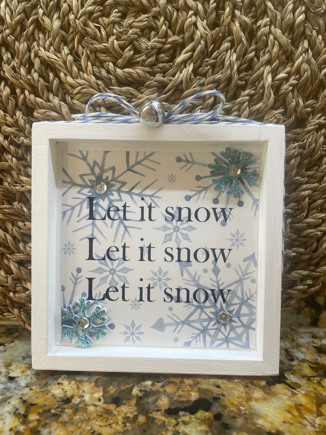 Let It Snow Mini Sign, 4X4, Snowflake Tiered Tray, Winter Tiered Tray ...