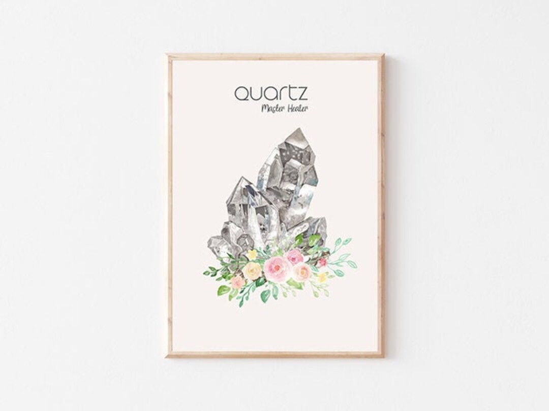 Crystal Quartz Art Print, Giclee Fine Art Print, Gemstone Wall Art ...