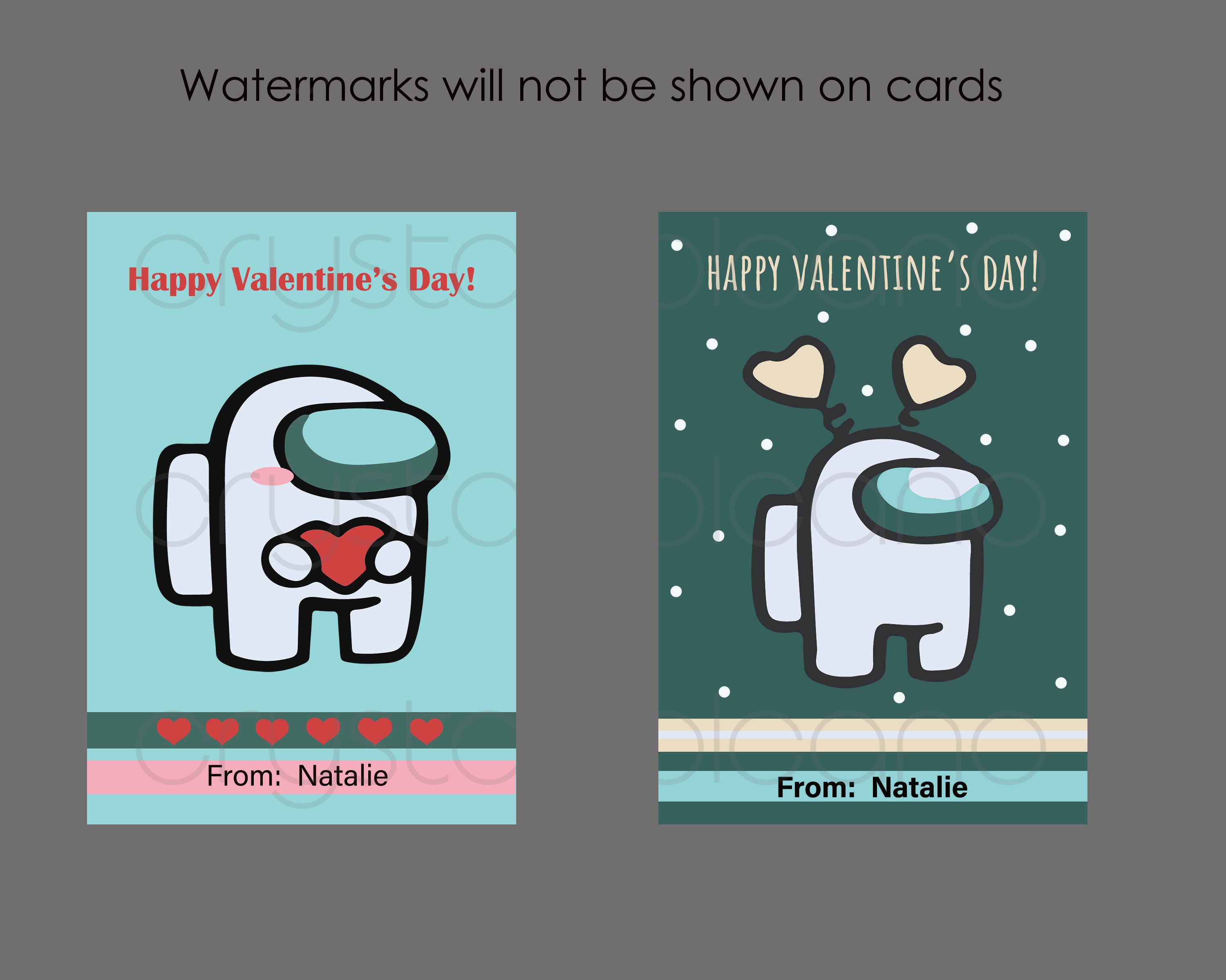 Among Us Valentines, Personalized Valentines, Valentines for Kids ...