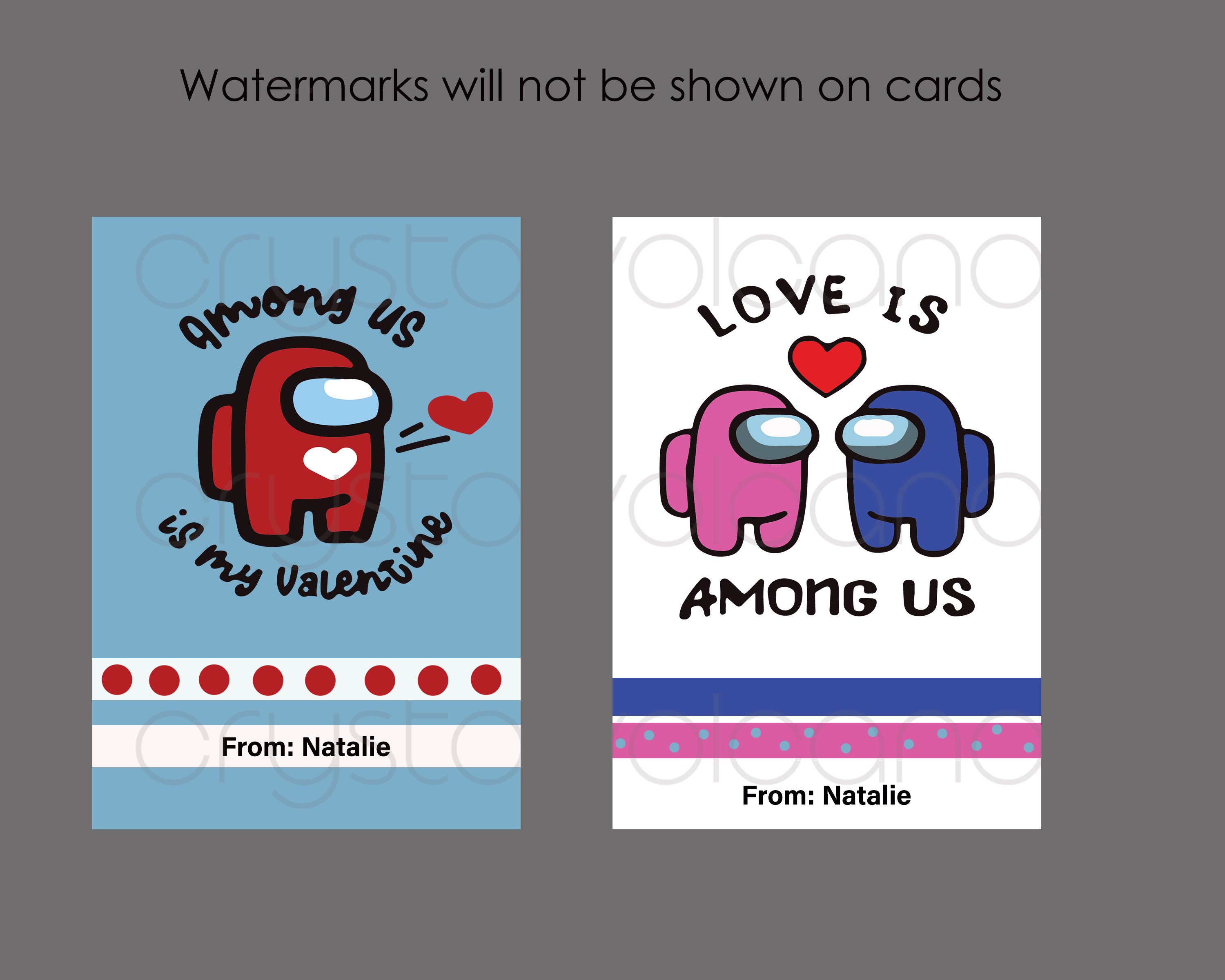 Among Us Valentines, Personalized Valentines, Valentines for Kids ...