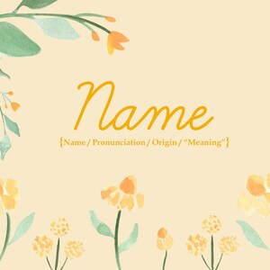 Floral Name Print, Custom, Flower Nursery Wall Art, Name Meaning Art ...