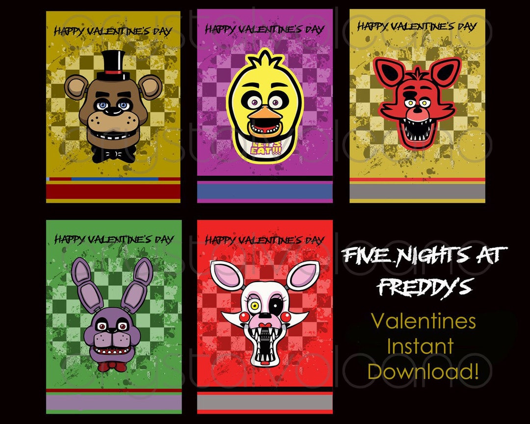 Fnaf Valentines, Digital Download, Freddy Fazbear, Five Nights at ...