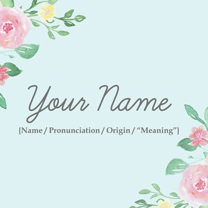Custom Name Print, Name Meaning Art, Mint Green Nursery Wall Art ...