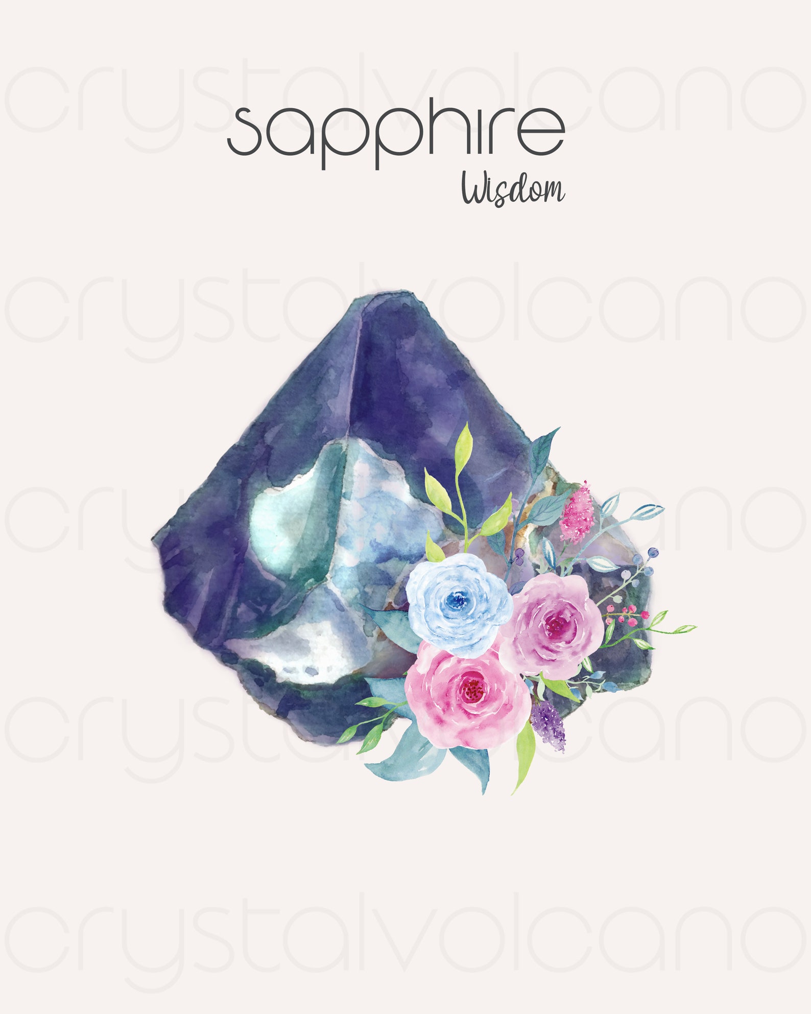 Sapphire Birthstone Art Print September Birthday Virgo - Etsy