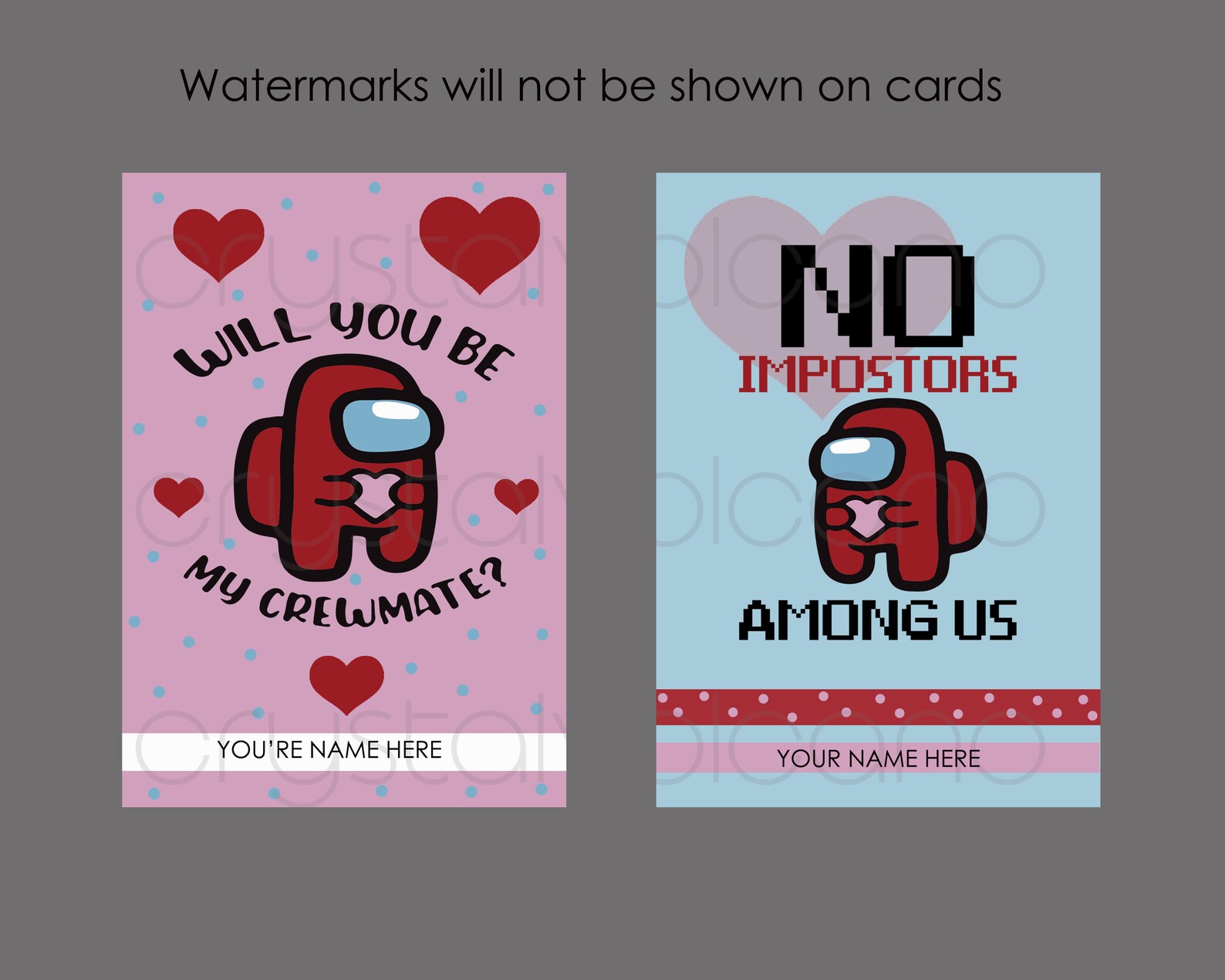 Among Us Valentines, Personalized Valentines, Valentines for Kids ...