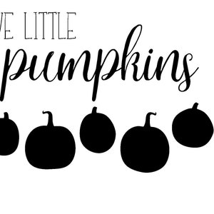 Five Little Pumpkins Wall Sign Decal Sticker - Etsy