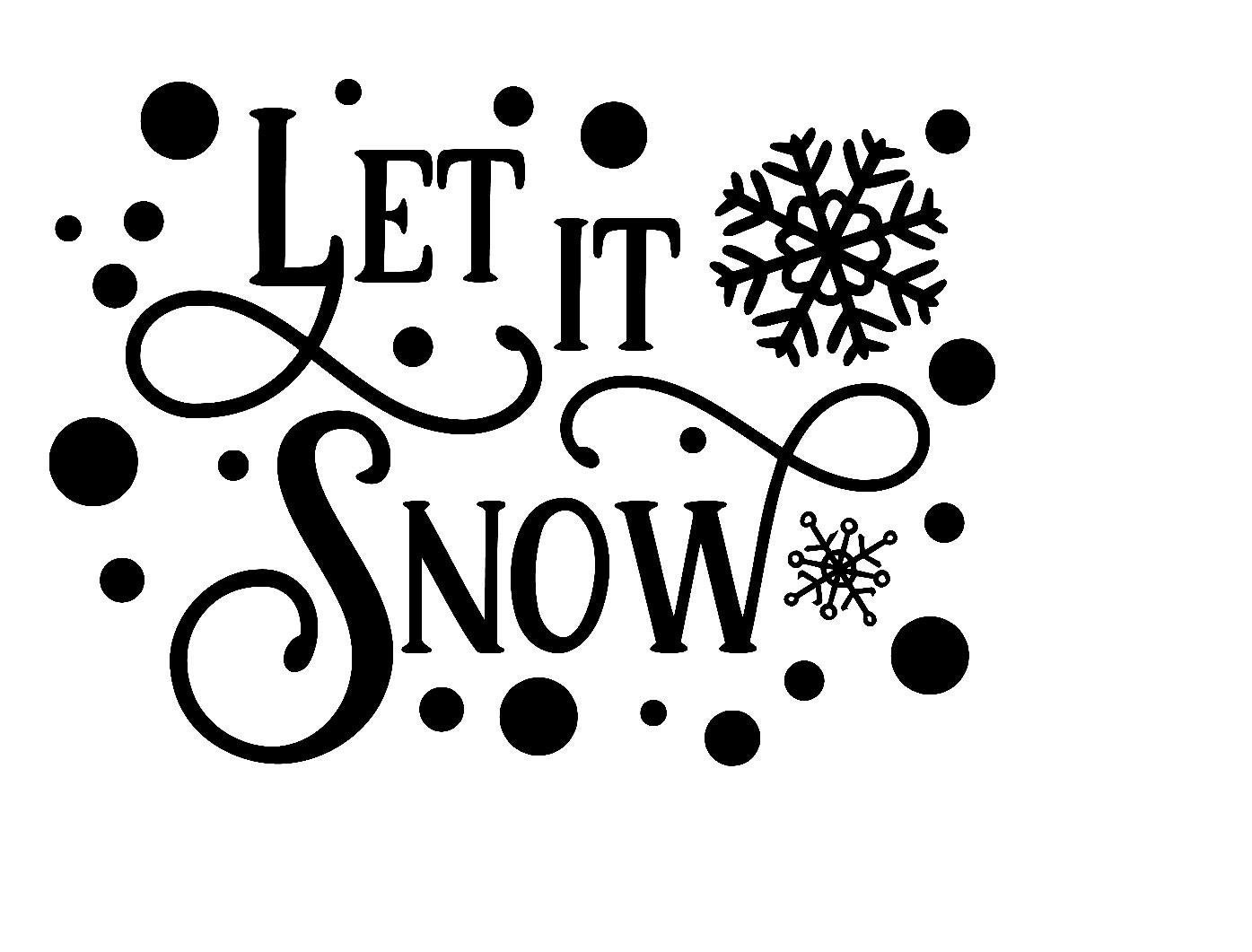 Let it Snow Holiday Wall Decor Sign Decal Sticker | Etsy