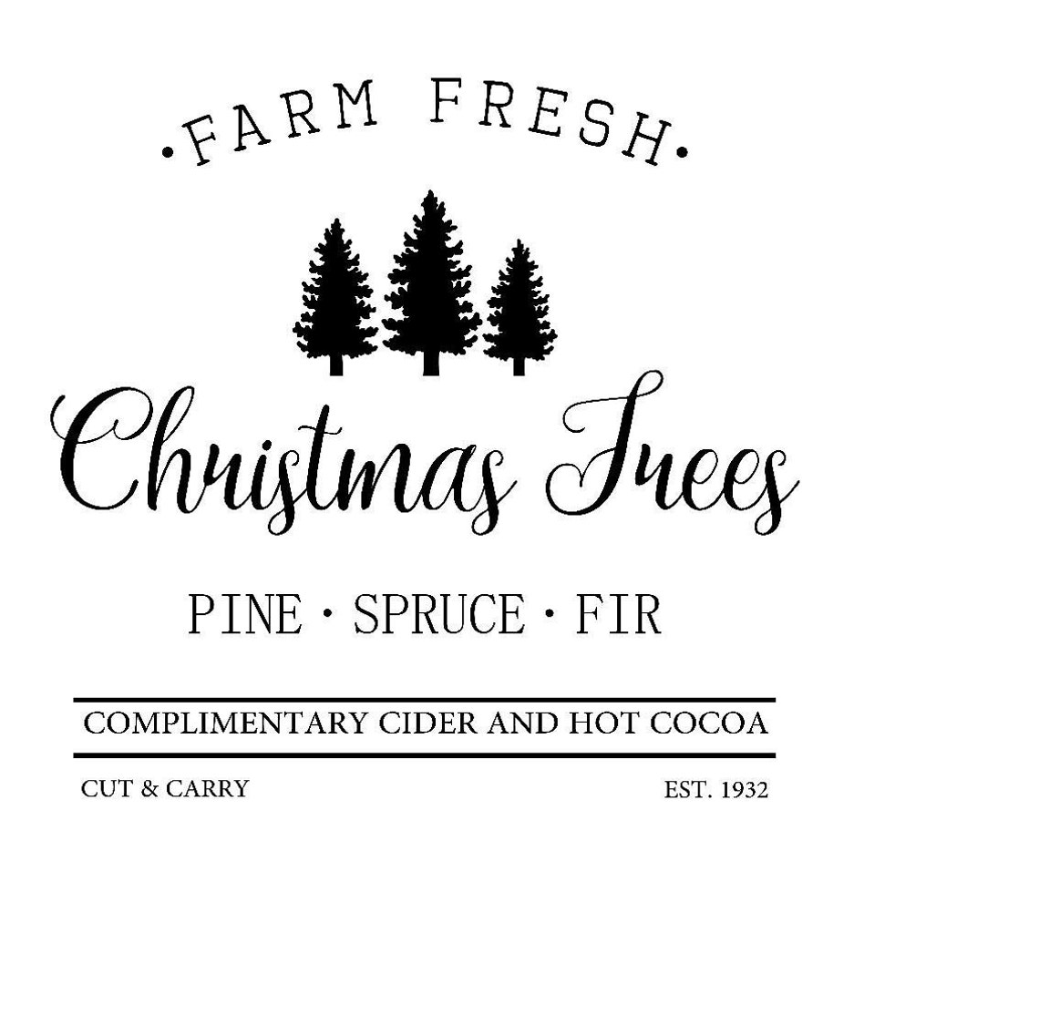 Farm Fresh Christmas Tree Wall Sign/vinyl Decal Sticker - Etsy