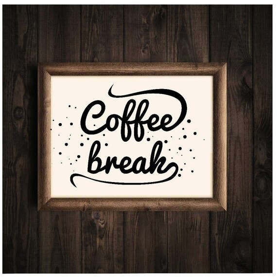 Coffee Break Coffee Bar / Wall Sign Decal Sticker | Etsy