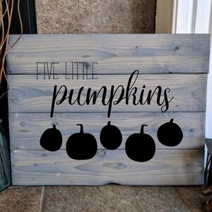 Five Little Pumpkins Wall Sign Decal Sticker - Etsy
