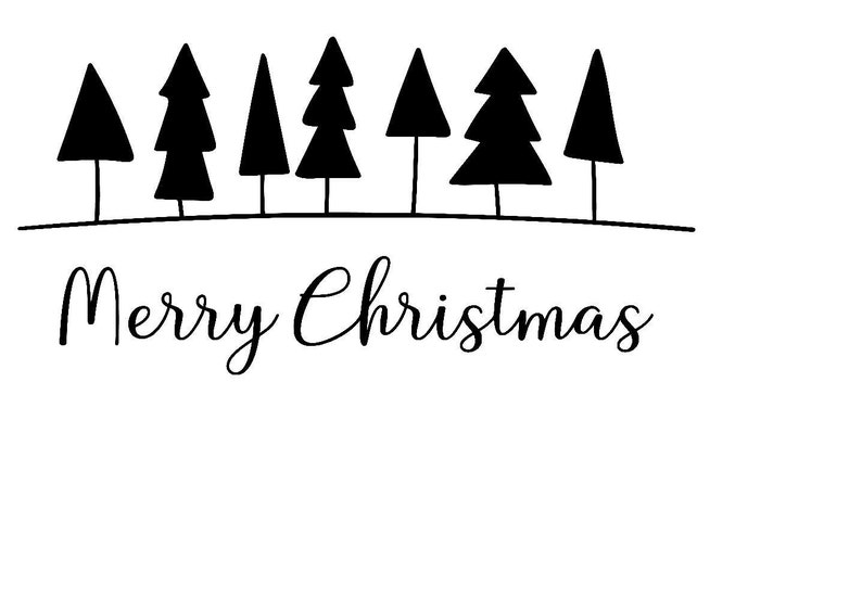 Merry Christmas Trees Wall Sign Vinyl Decal Sticker - Etsy